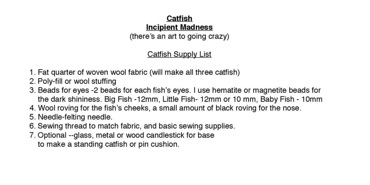 Catfish Pattern - Incipient Madness – Craft de Ville