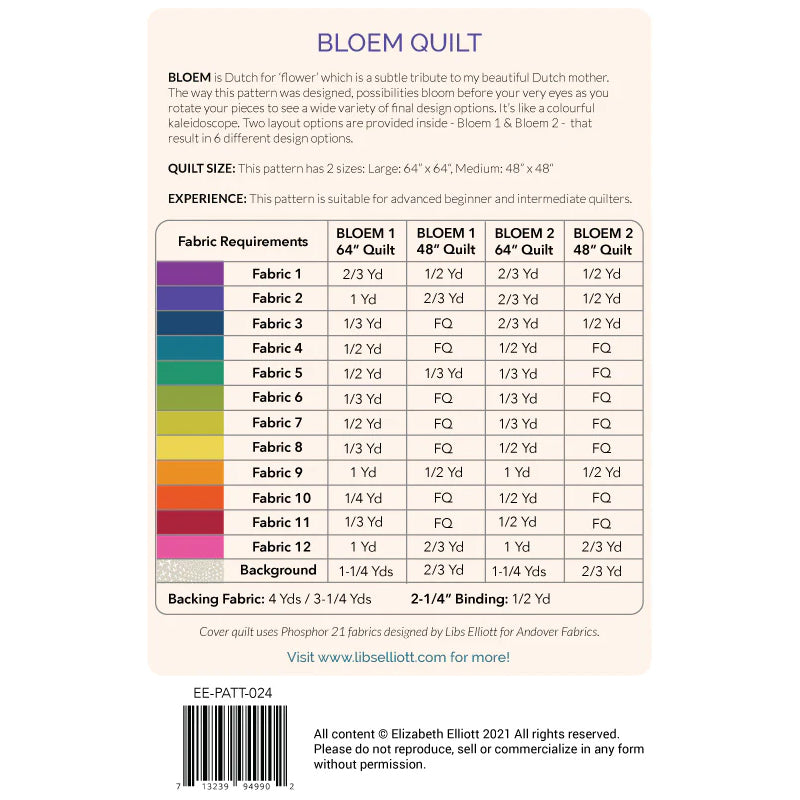 Bloem Quilt Pattern - Libs Elliott – Craft de Ville